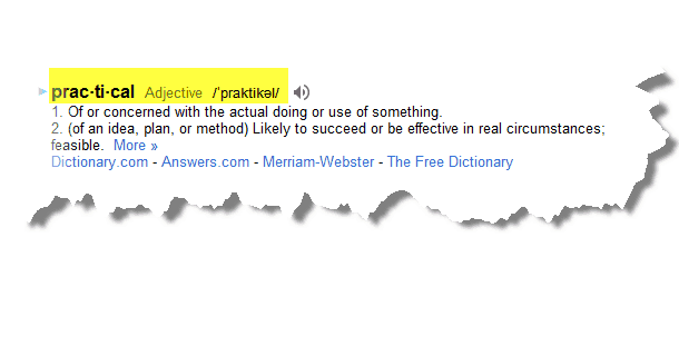 Practical and Down-To-Earth